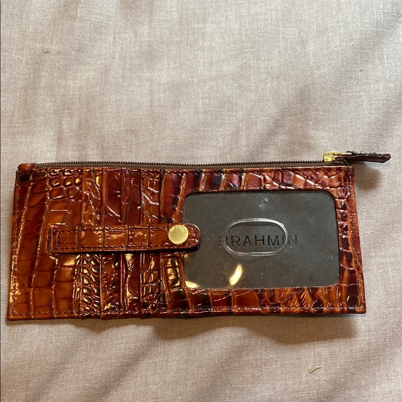 Brahmin | Bags | Brahmin Cognac Crocembossed Card Holder | Poshmark